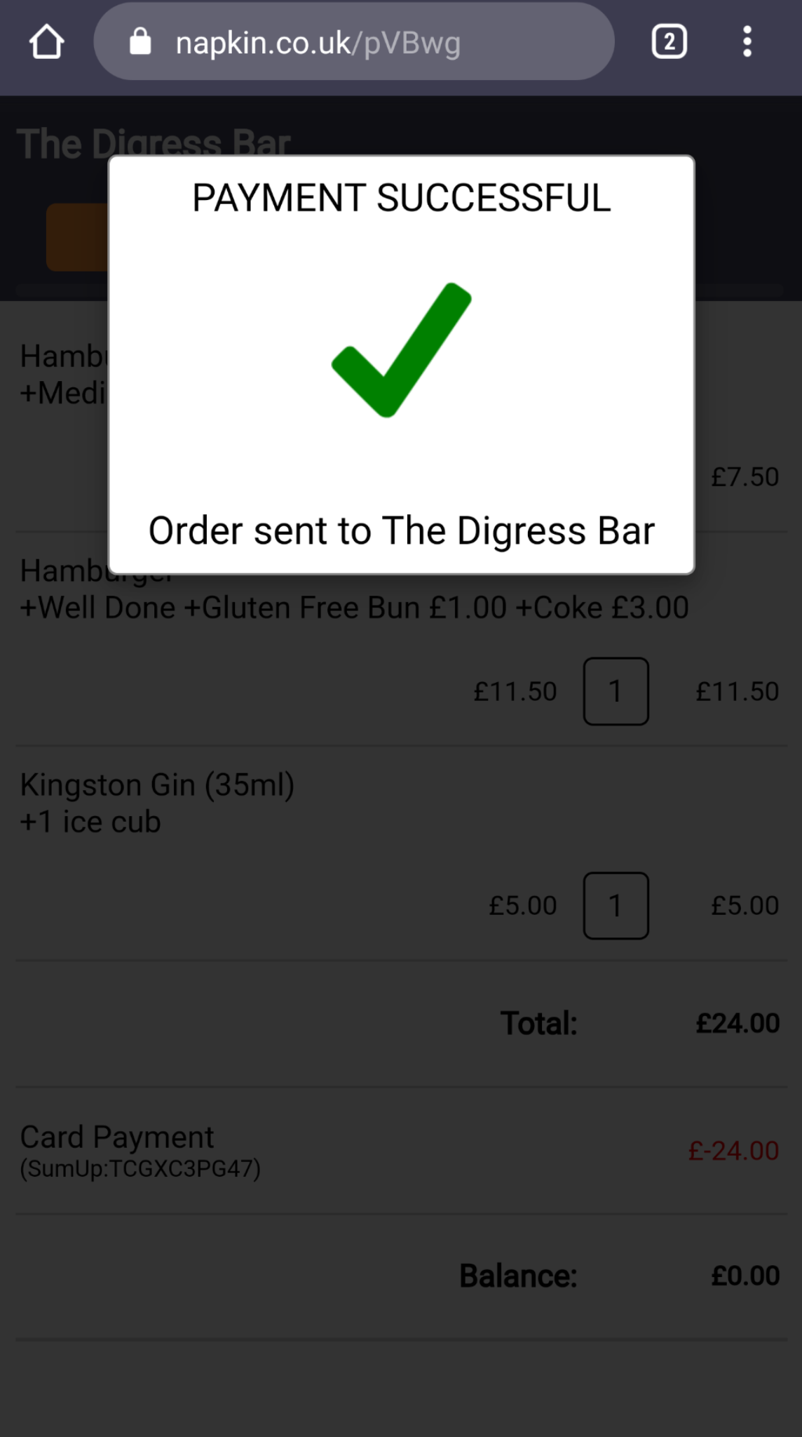 Online Customer Ordering - Napkin EPOS Support